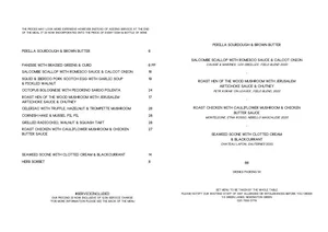 MENUS — Perilla Dining