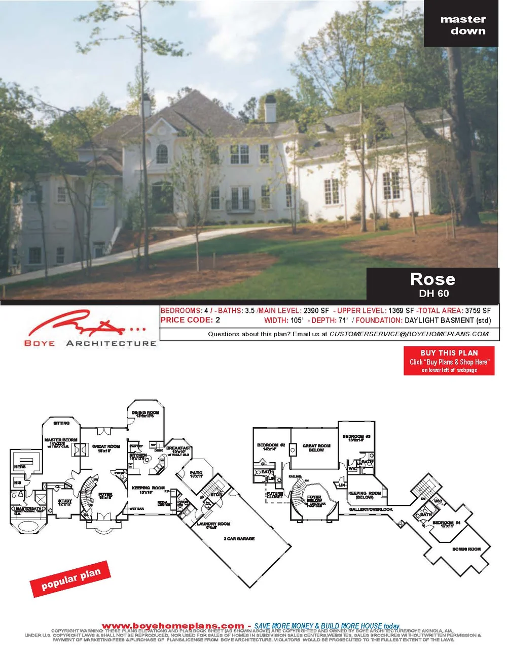 ROSE — Custom Home Design | House Plans | Boye Home Plans