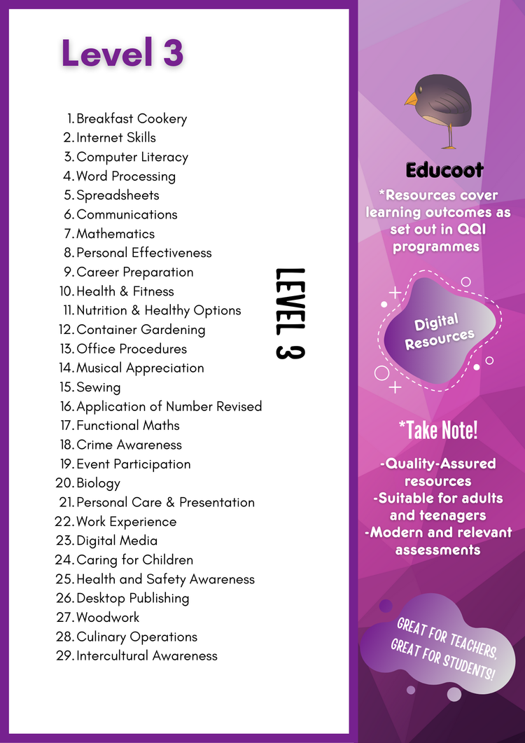 QQI Resources — Educoot Education Resources for literacy, numeracy ...