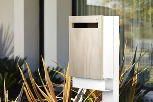 Large Post Mount Letterbox - White with Custom Numbers