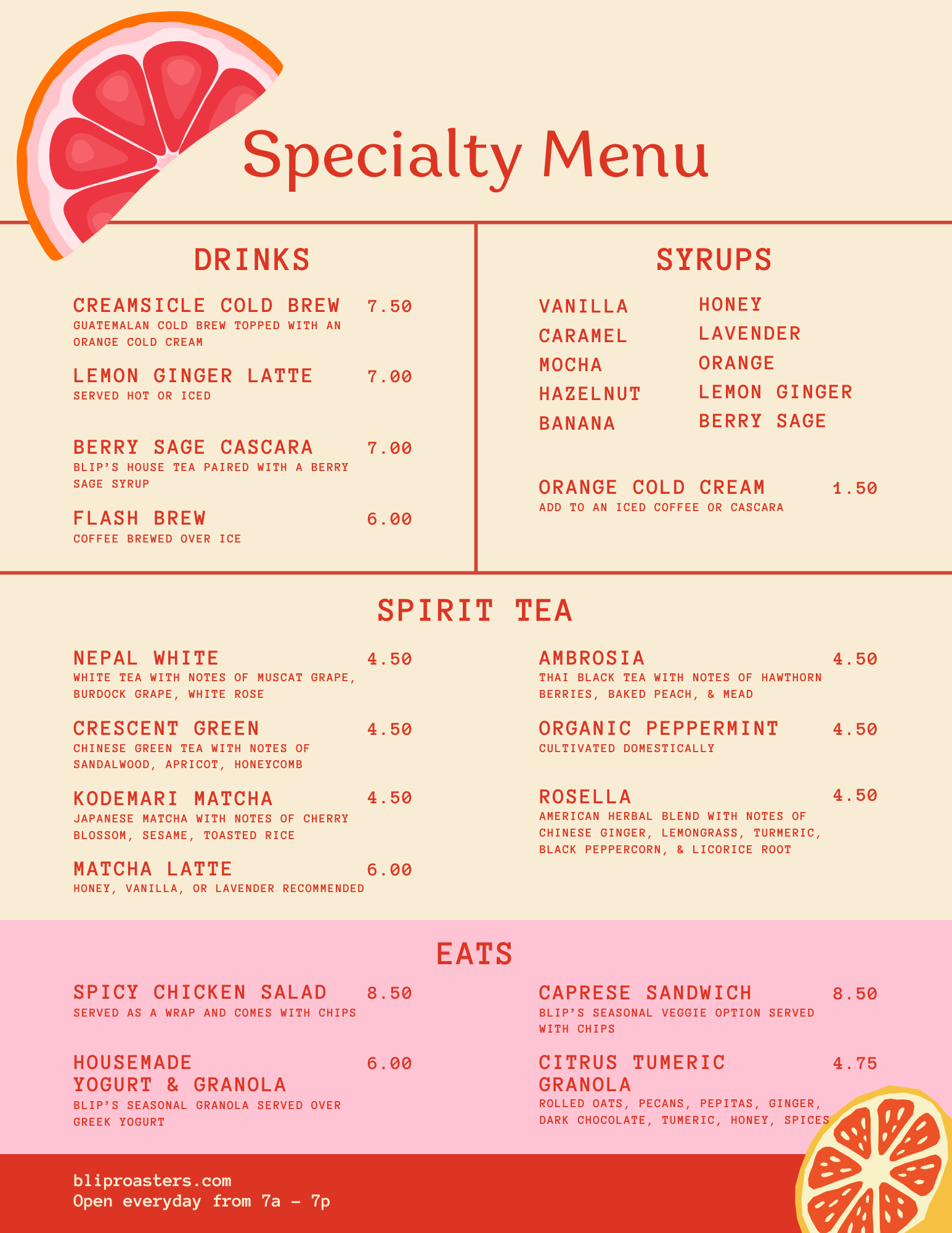 Beer Menu — Blip Roasters