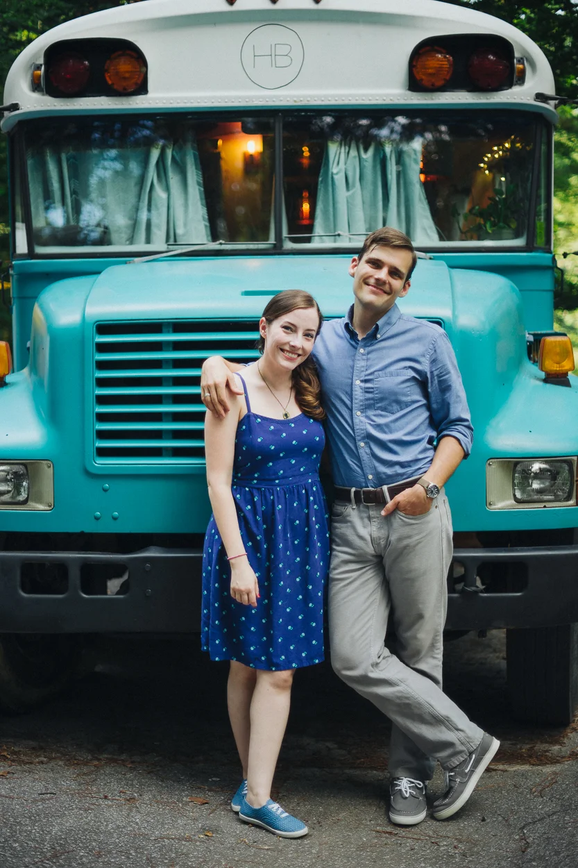 Julie & Andrew in a Blue Bird School Bus — Tiny House, Tiny Footprint