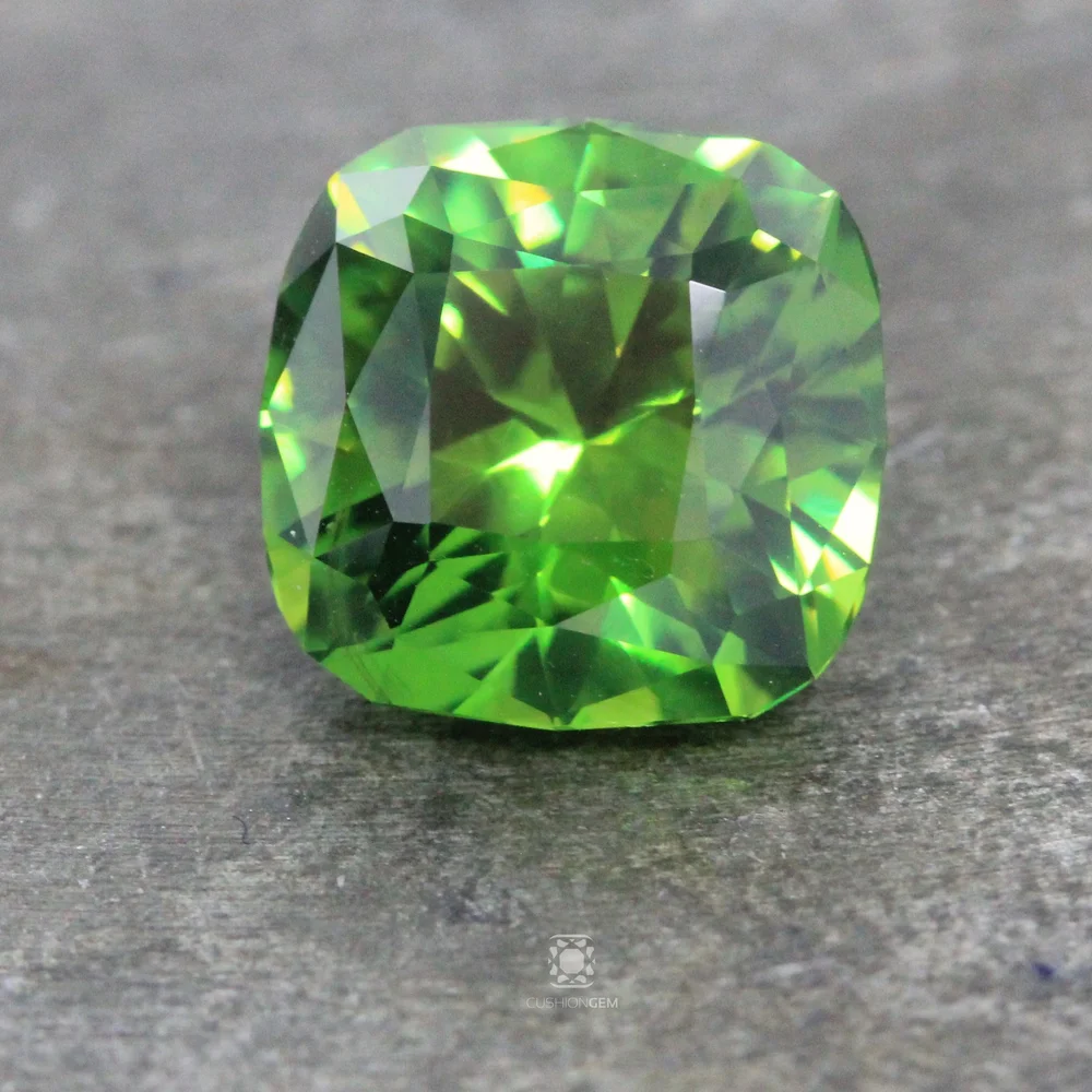 5 carat Demantoid feature — Cushion Gem: Precious Gems of Color