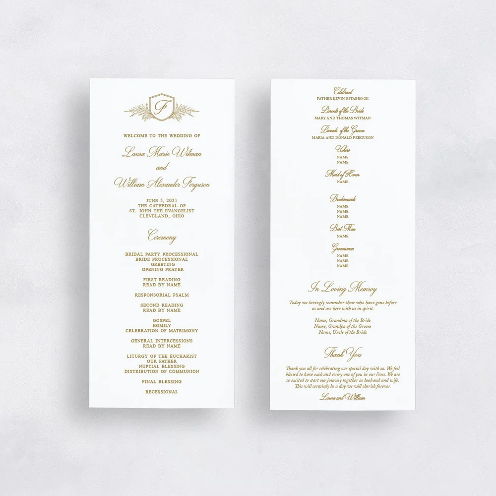 Wedding Program Examples