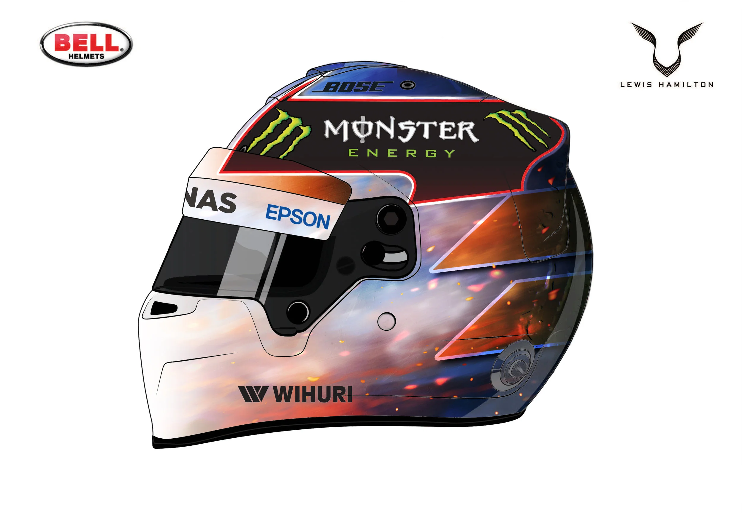 Lewis Hamilton Helmet Design Competition — Matt Ruocco Illustrator
