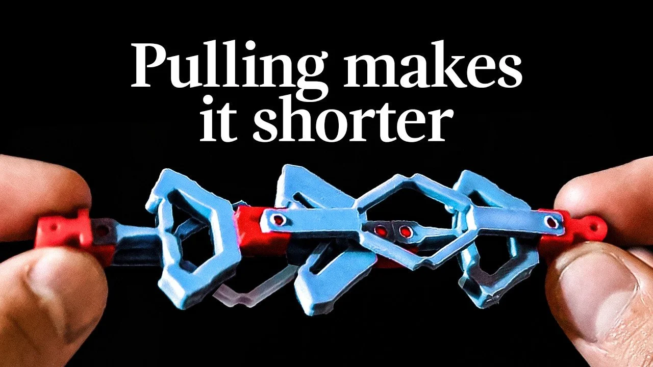 This mechanism shrinks when pulled — Veritasium