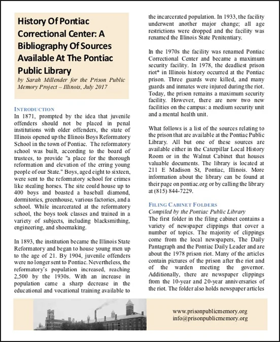 Pontiac Correctional Center Riot 1978