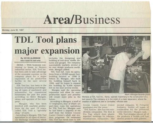 history — TDL TOOL, INC.