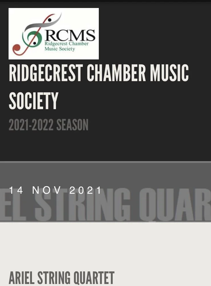 Schedule — Ariel Quartet