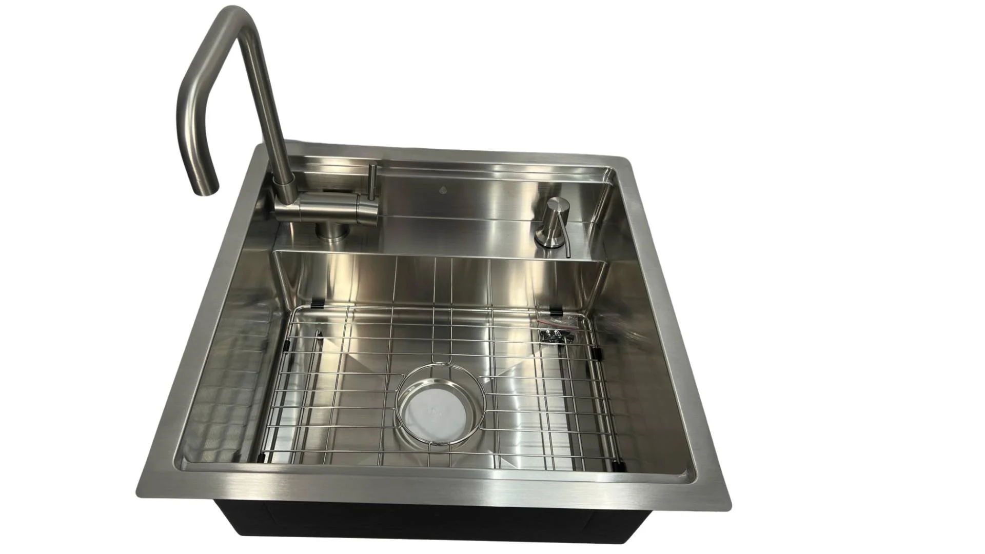 Concealed sink, folding faucet. Handmade Kitchen Sink with Ledge ...