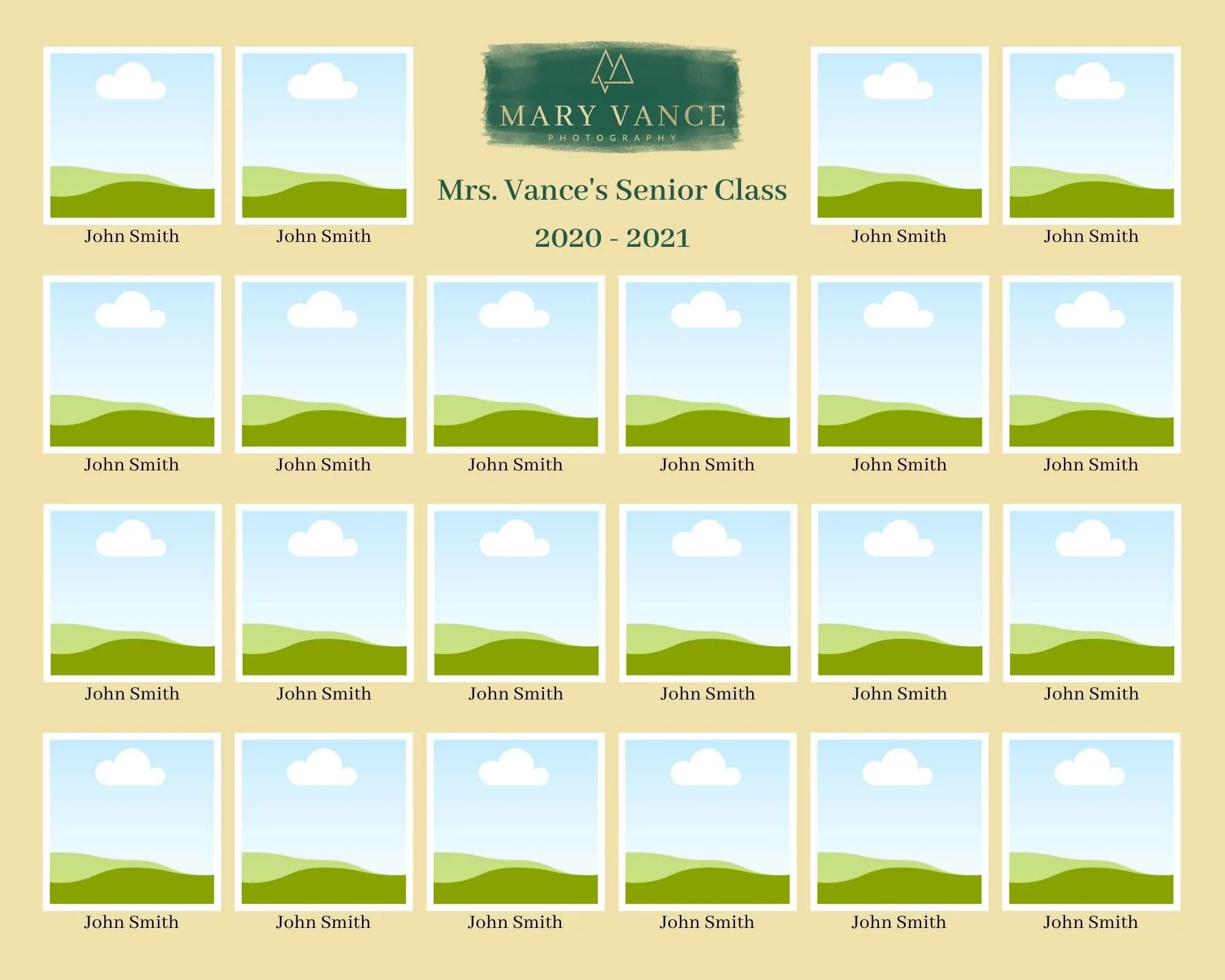 Class Composite Templates — Mary Vance Photography