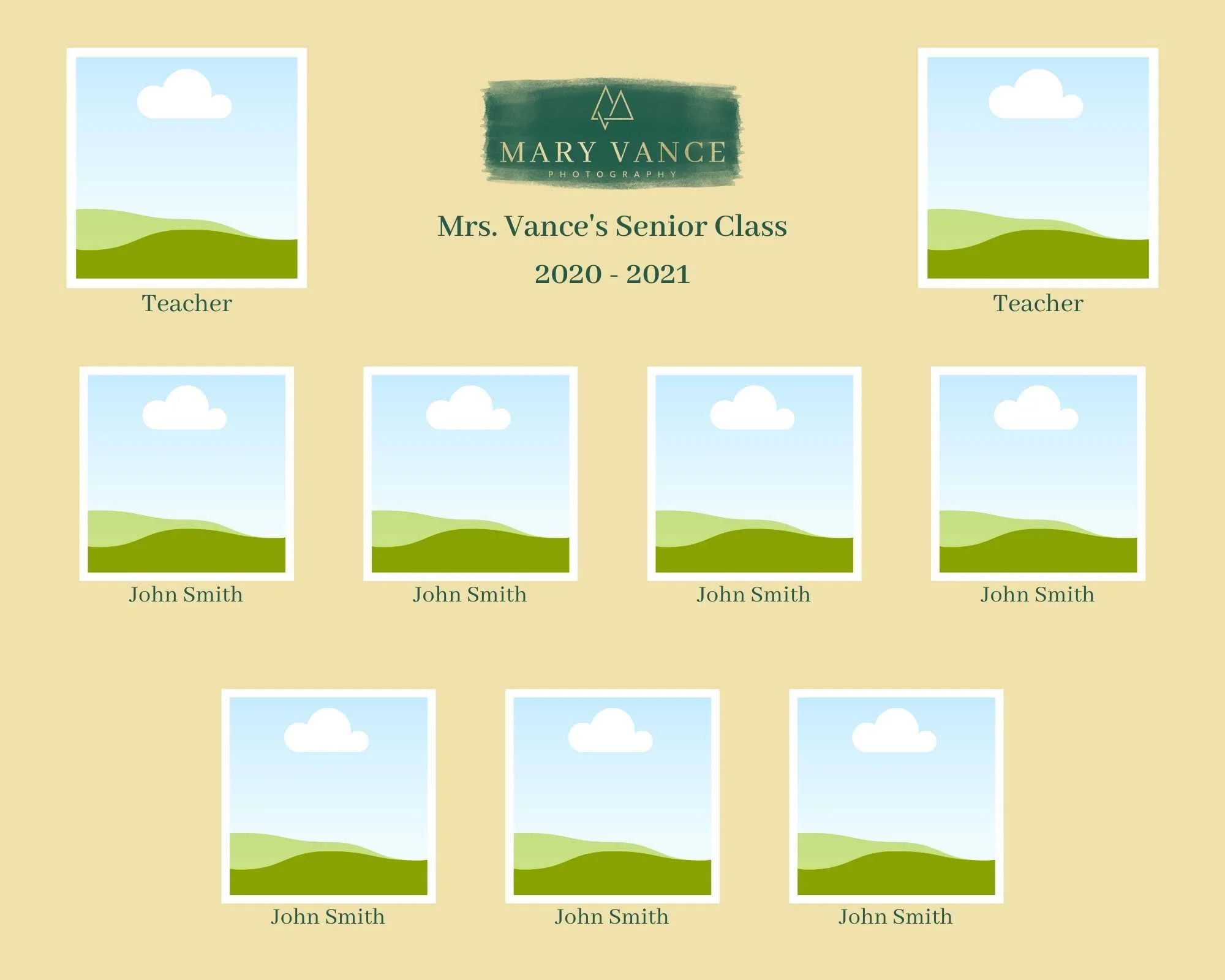 Class Composite Templates — Mary Vance Photography