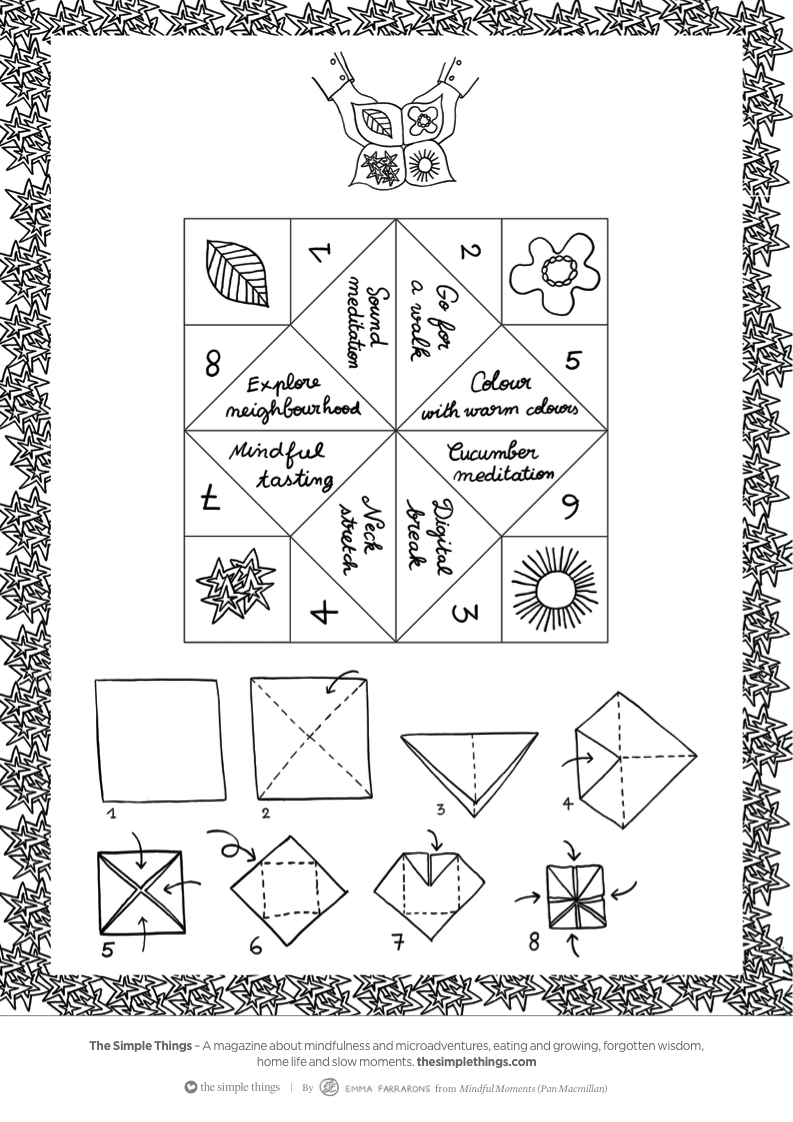 Mindful moments | Download a chatterbox to colour in | The Simple Things