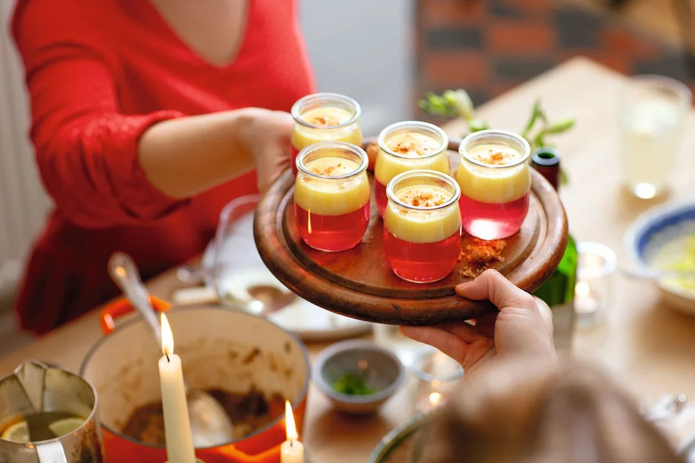 Recipe | rhubarb jelly and custard pots | The Simple Things