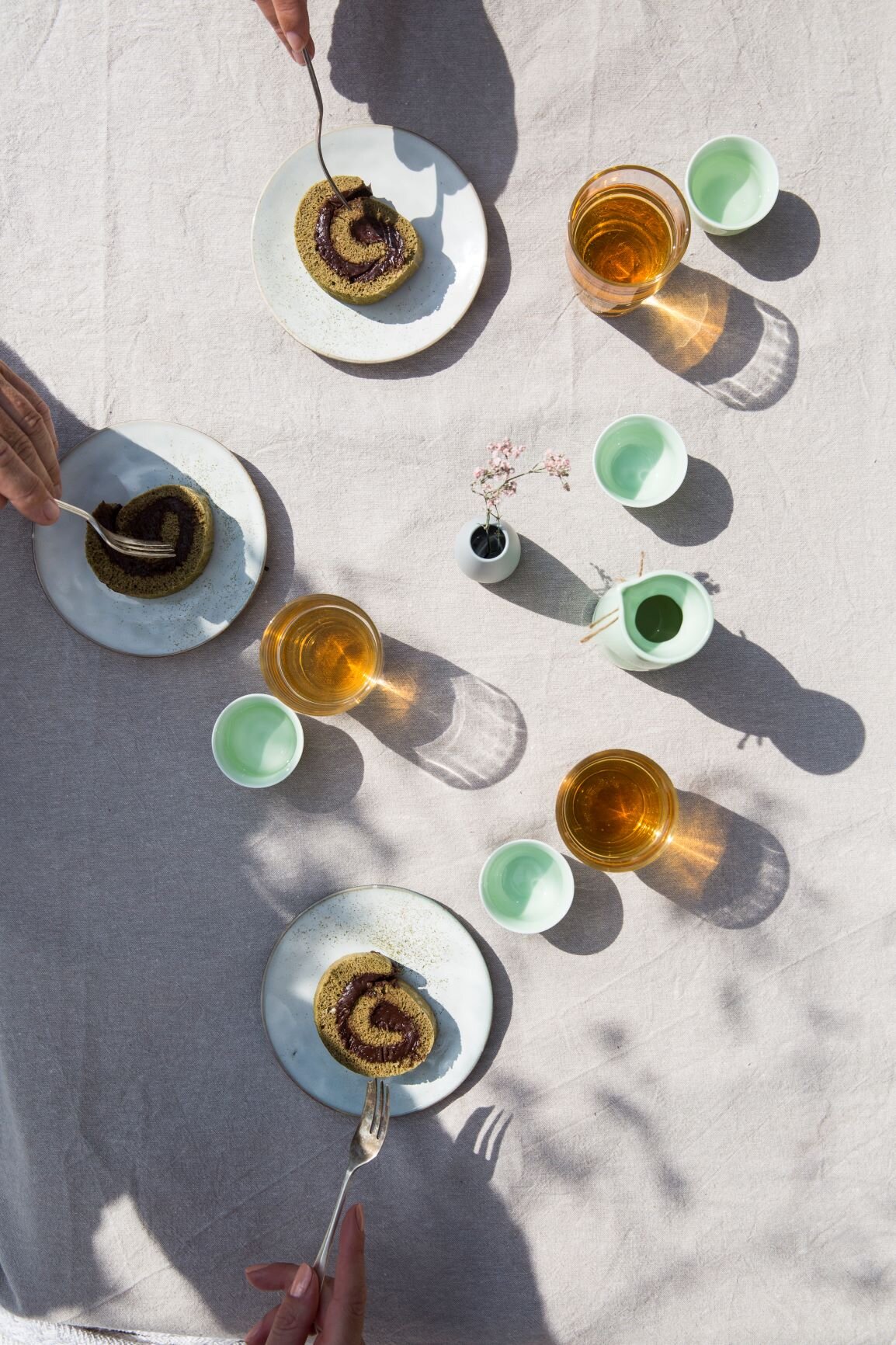 Recipe | Matcha Tea Swiss Roll with Chocolate Filling | The Simple Things