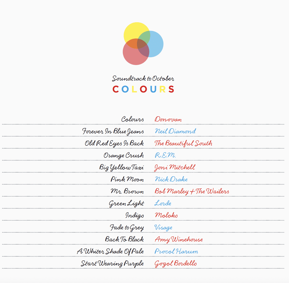 Playlist | Colours | The Simple Things
