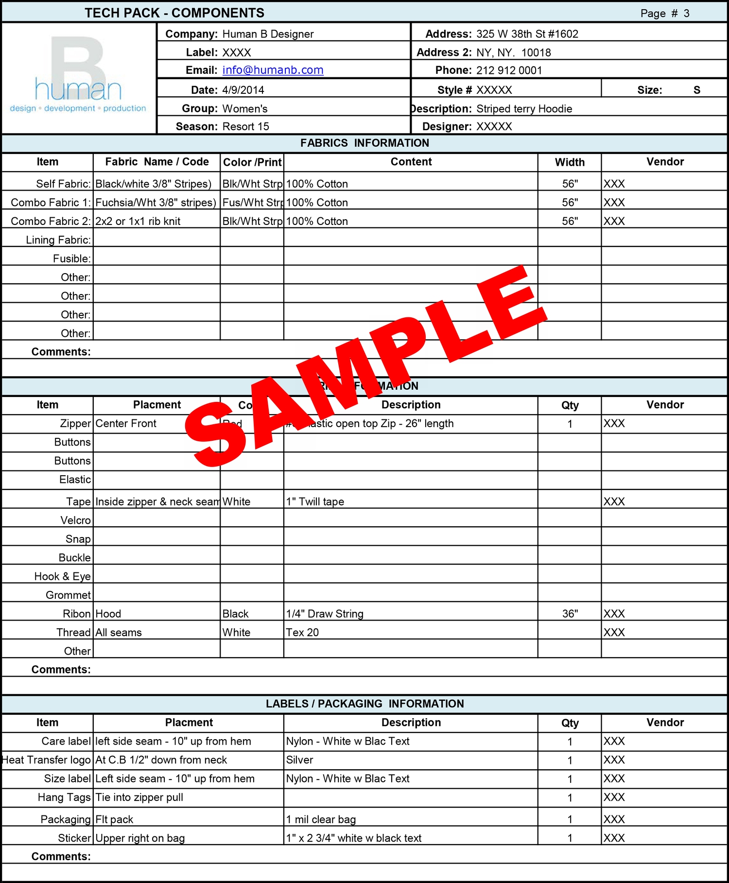 Tech-Pack Template — Fashion Business Solutions - Human B