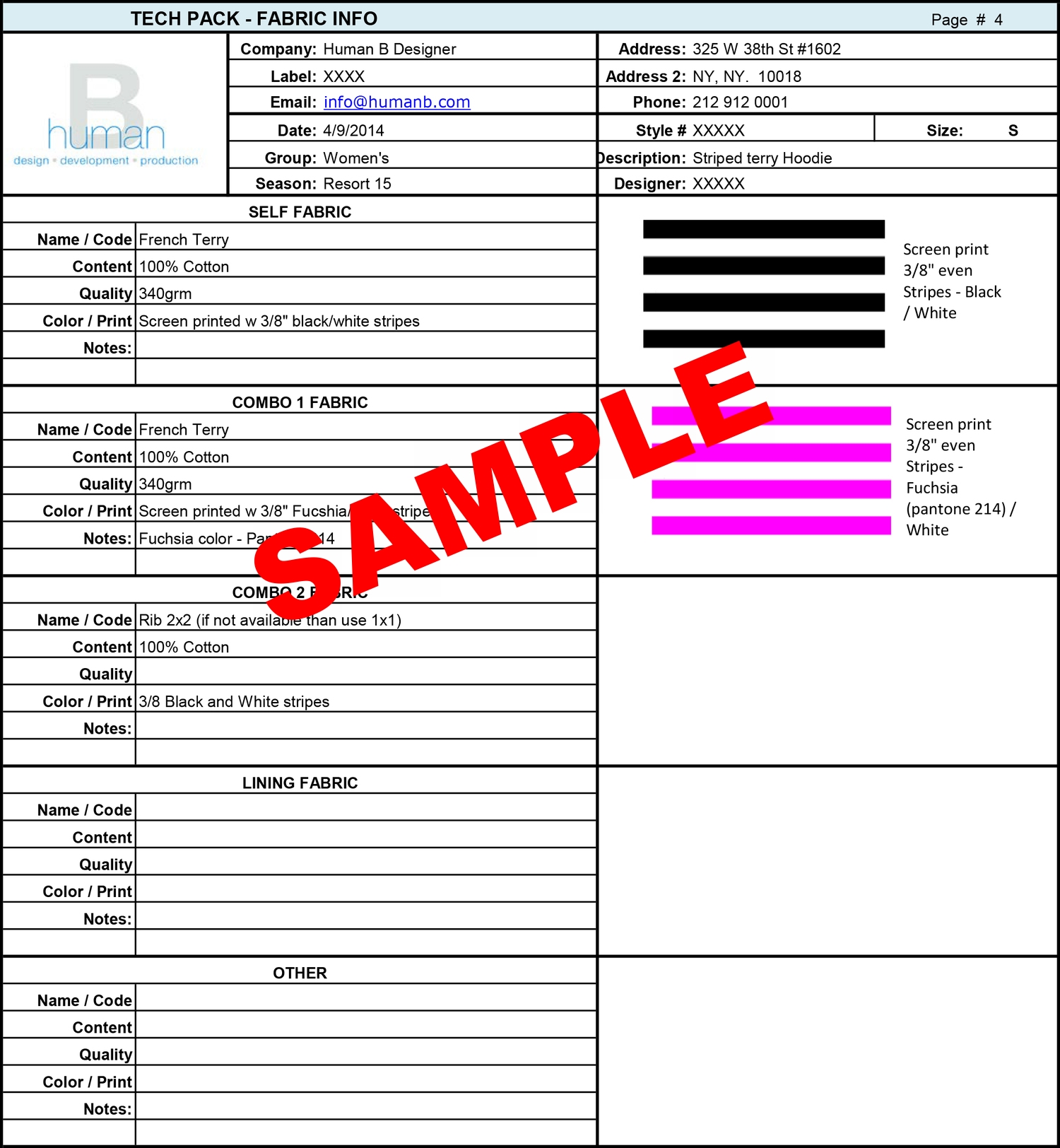 Tech-Pack Template — Fashion Business Solutions - Human B