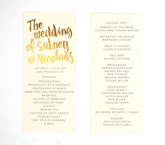 26 Unique Wedding Ceremony Programs We Absolutely Adore — The ...