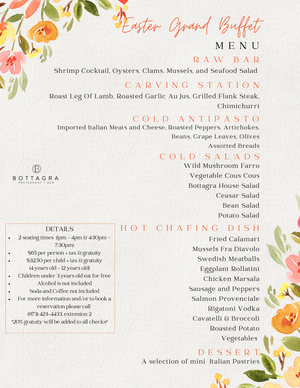 Easter Menu — Bottagra