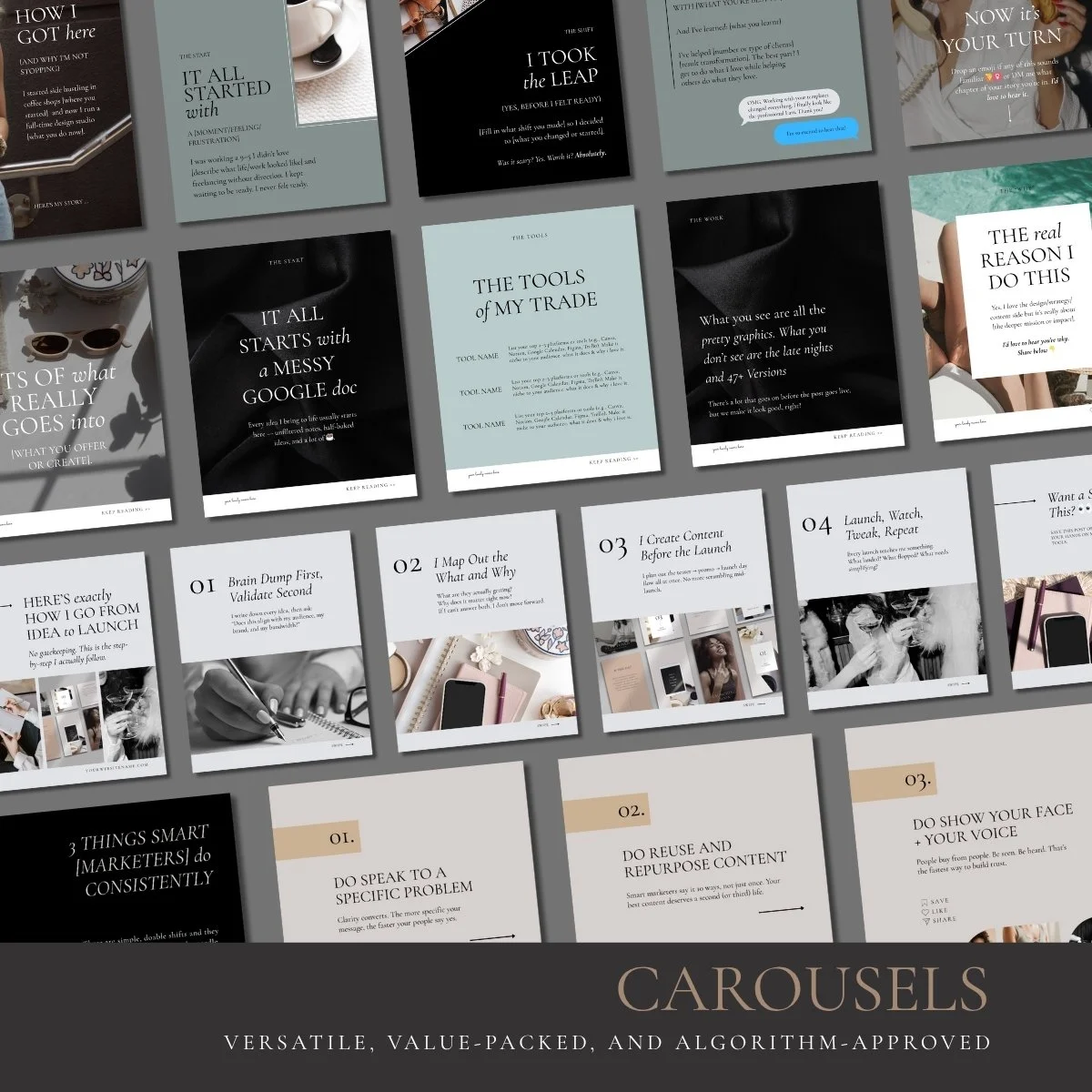 Step by Step Carousel Canva Template — Her Creative Studio