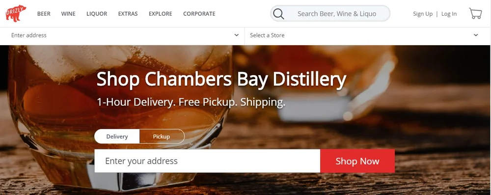 Drizly - spirit delivery (WA & CA) — Chambers Bay Distillery — Land ...