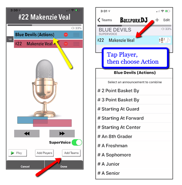 Custom SuperVoice Events — BallparkDJ