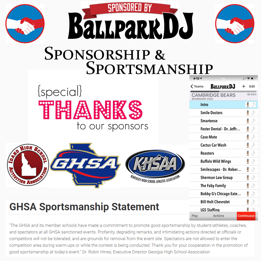 Sportsmanship and Sponsorship — BallparkDJ