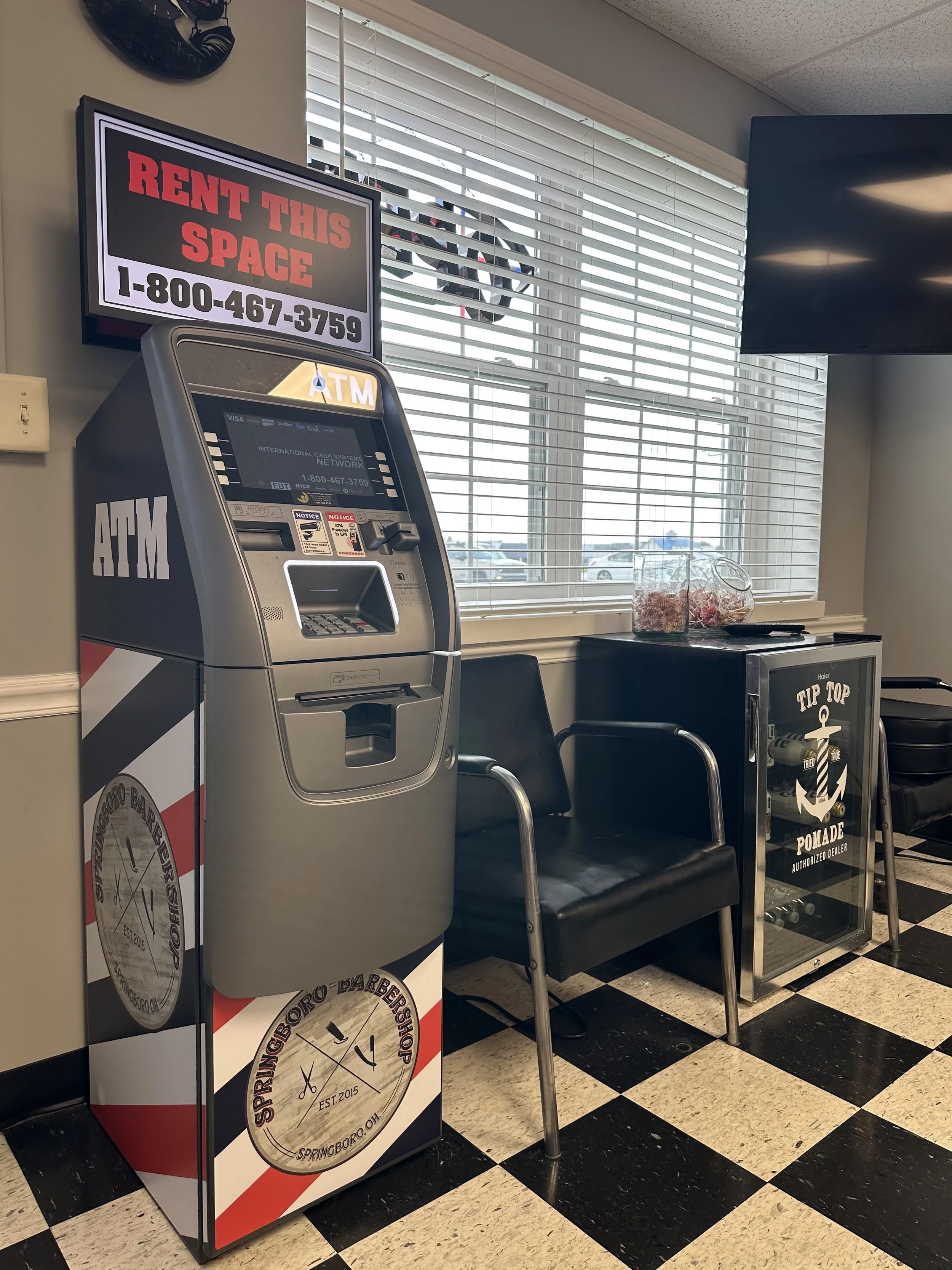 Barbershop ATM — International Cash Systems 1-800-467-3759
