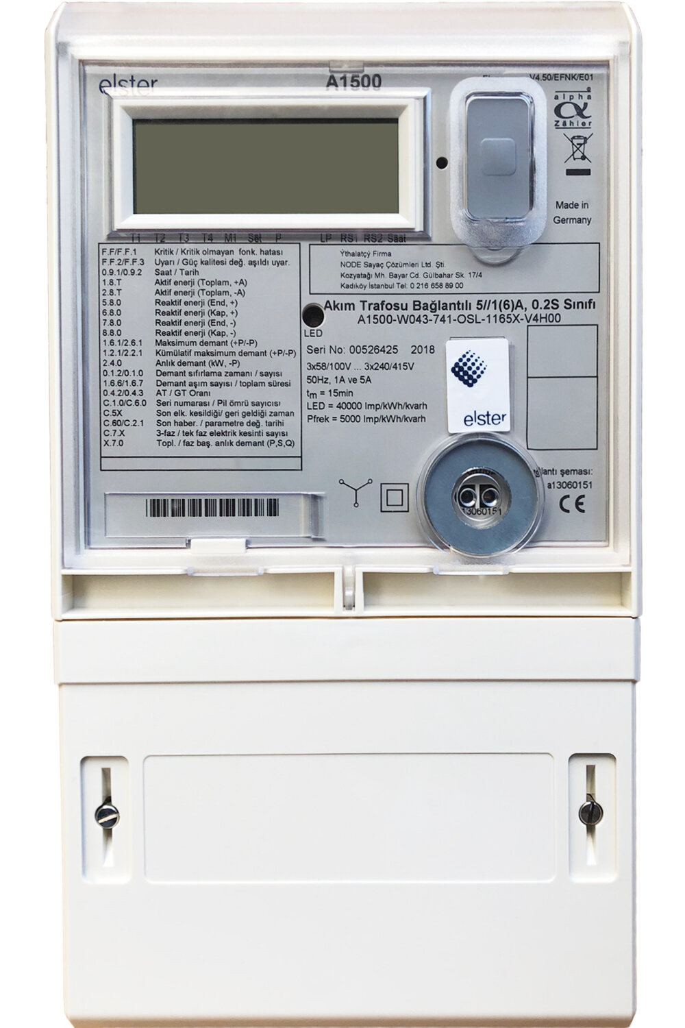 A1500 Elster / Honeywell Elektrik Sayacı — Node Sayaç Çözümleri