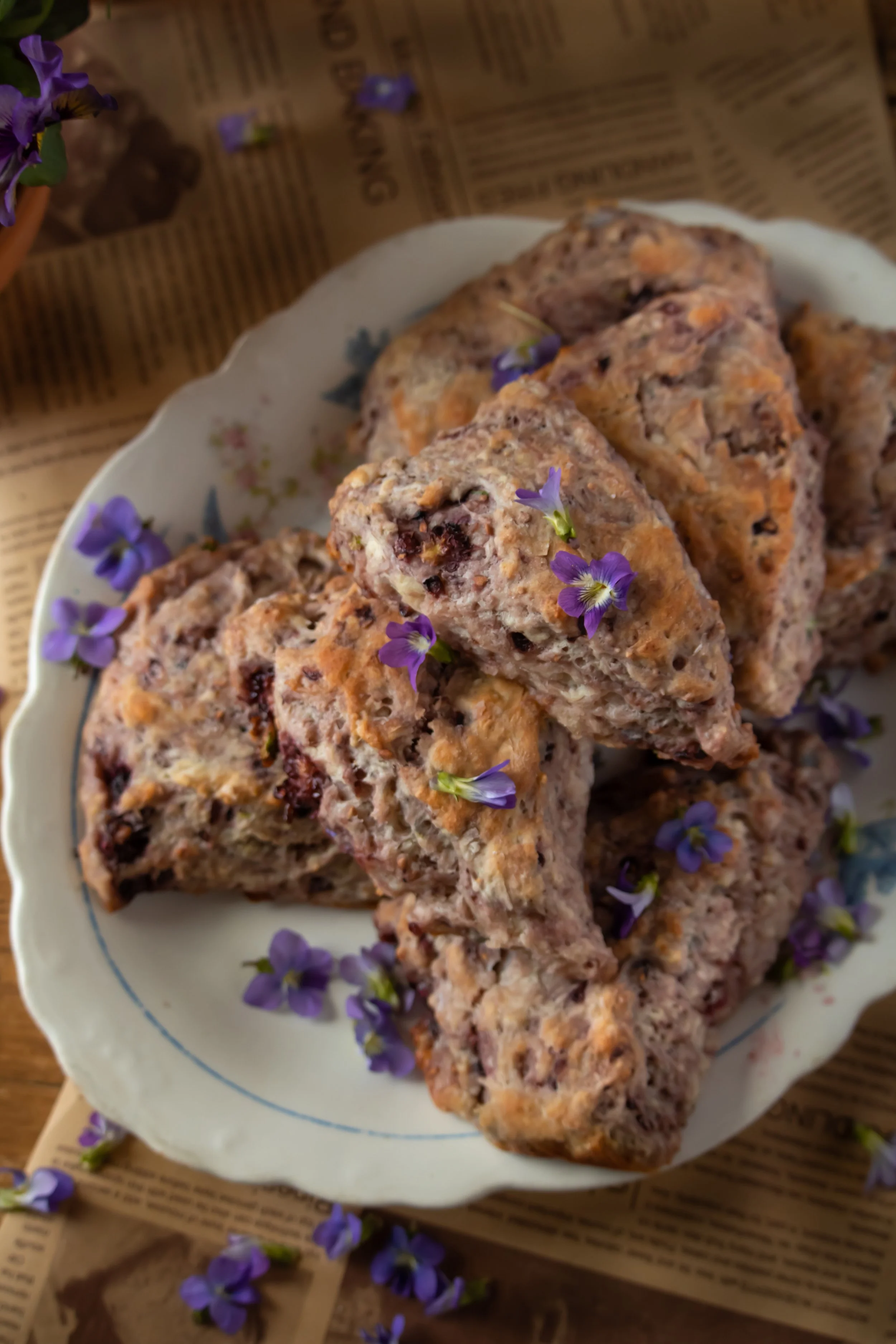 Blackberry and Wild Violet Scones — Under A Tin Roof™