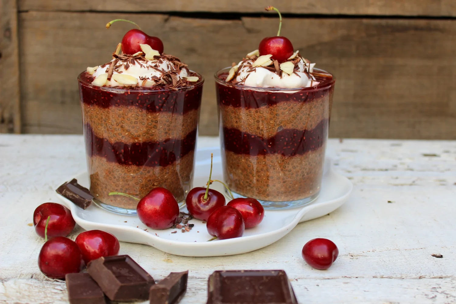 "BLACK FOREST CHIA PUDDING" — Under a lemon tree