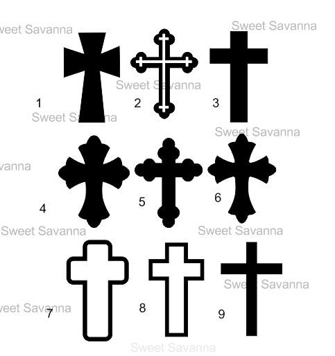 Name Topper with Cross 2.5"- Fancy Script — Sweet Savanna Cookie Cutters