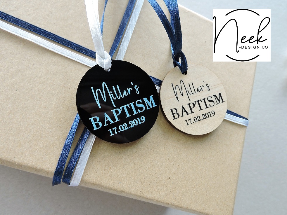 Printed Acrylic or Timber Tags - Great for Baptisms, Christenings ...