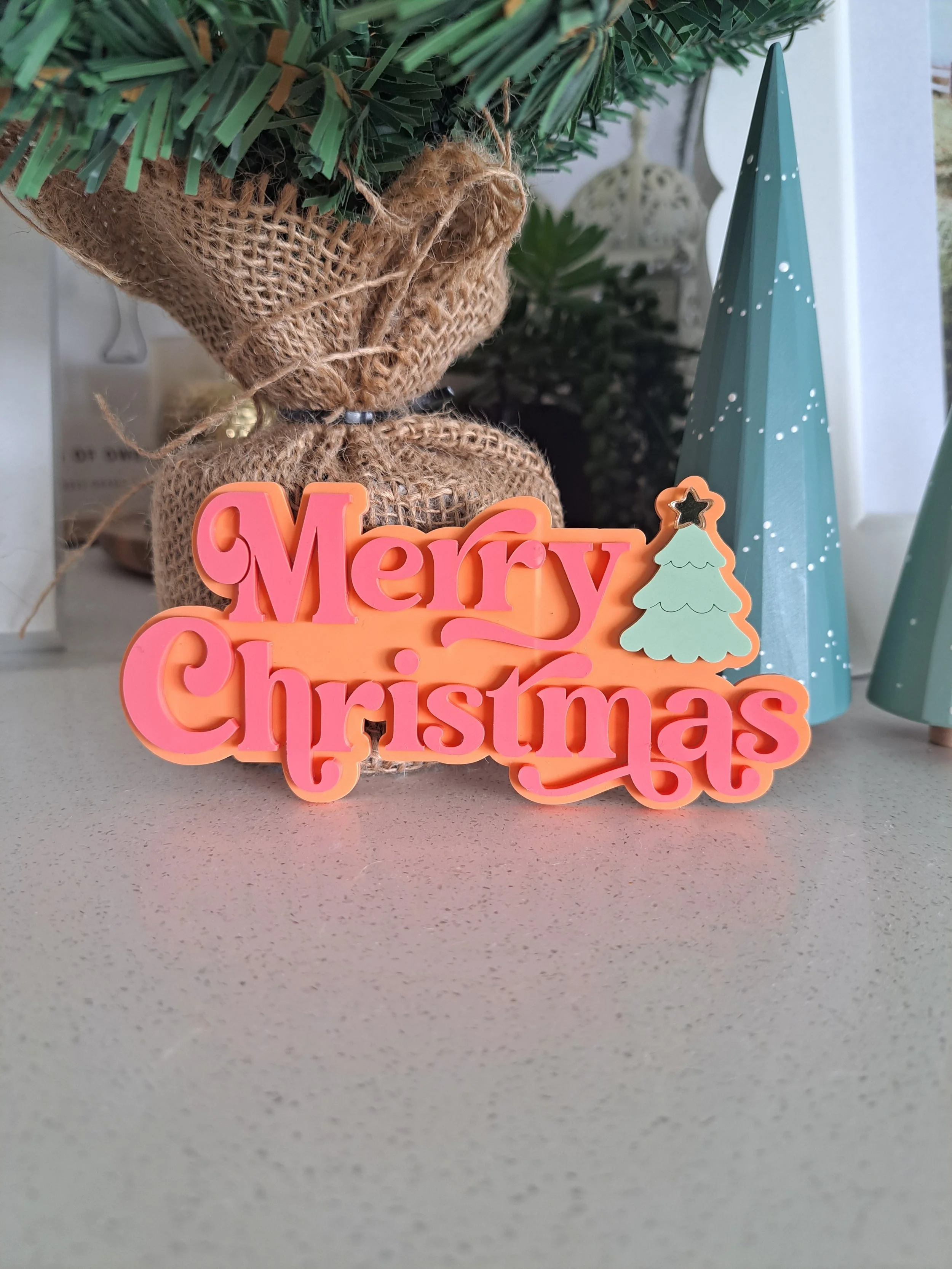 Merry Christmas - Cake topper or signage — Sweet Savanna Cookie Cutters