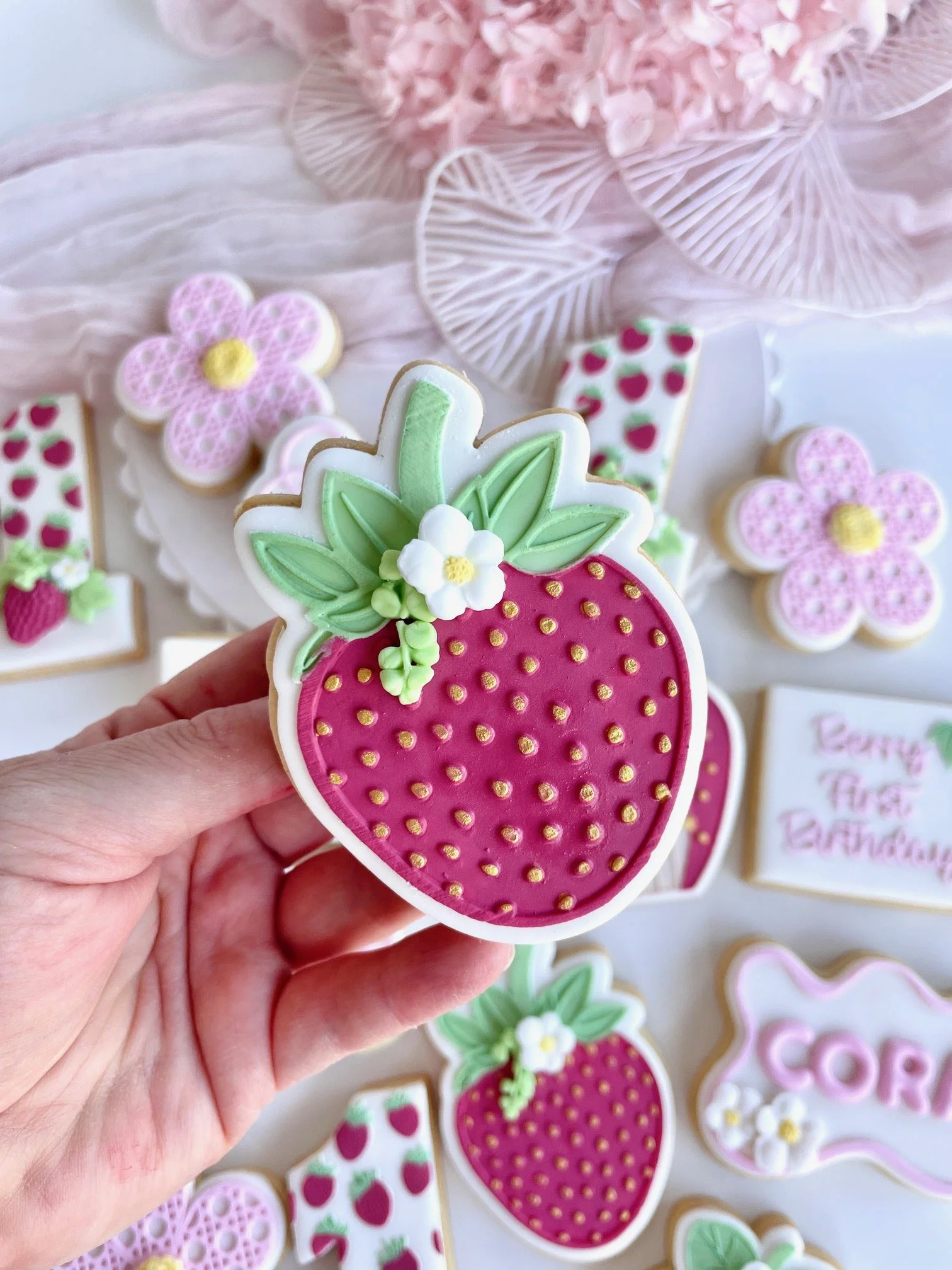 Strawberry - Fondant Debosser- 2pc set — Sweet Savanna Cookie Cutters