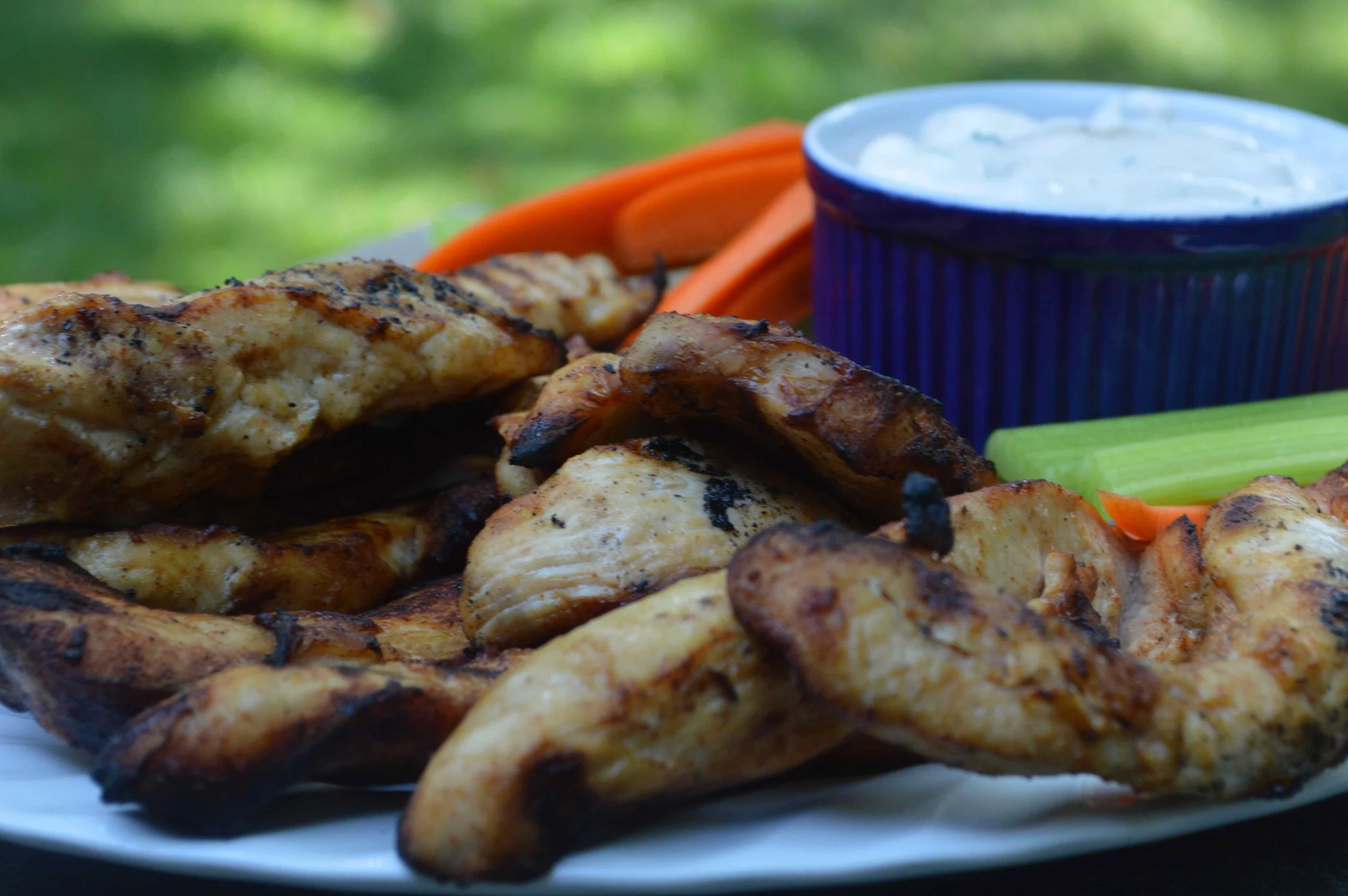 Grilled Buffalo Chicken Strips — Unwritten Recipes