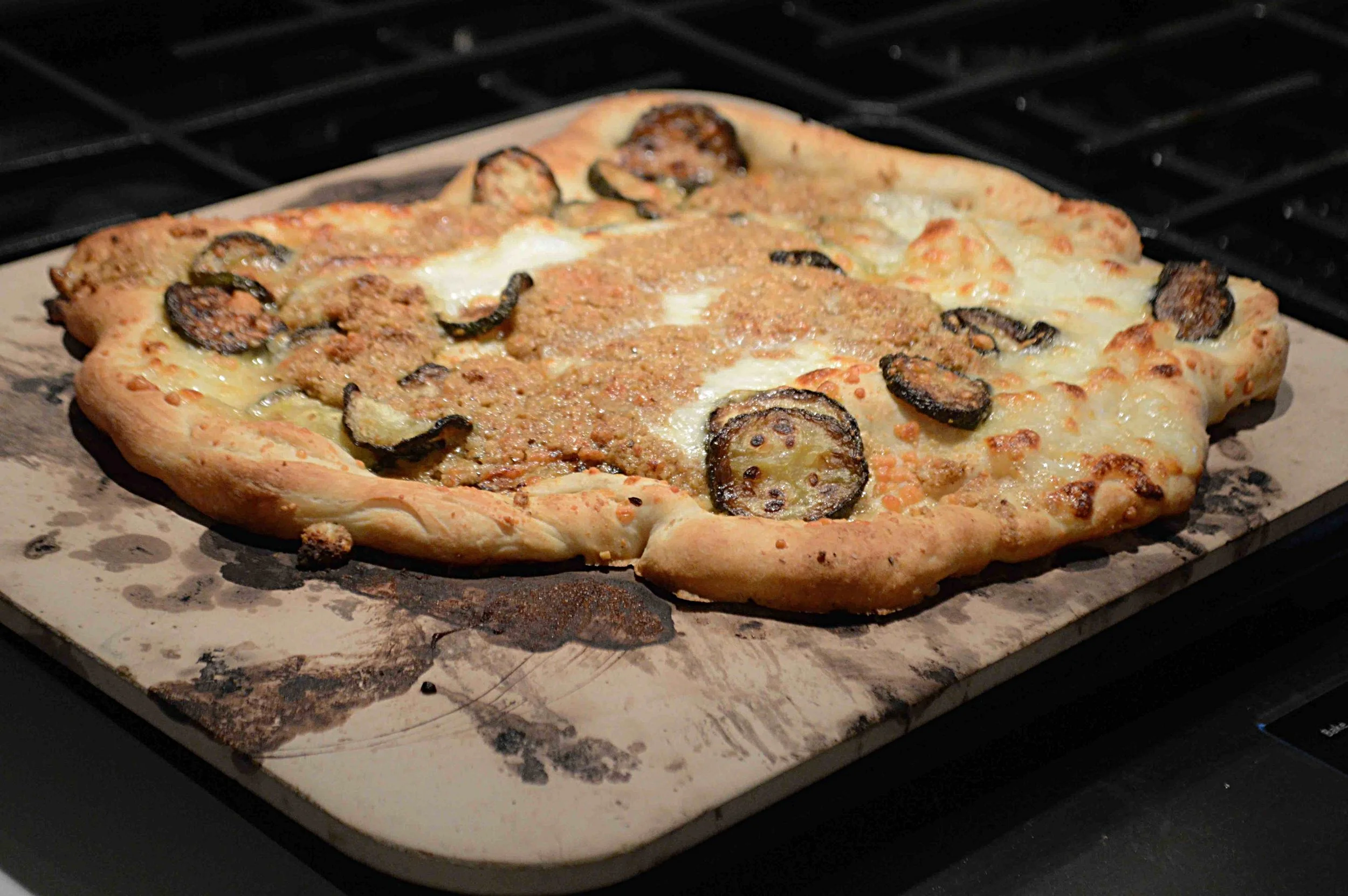 Zucchini and Garlic Walnut Crumble Pizza — Unwritten Recipes