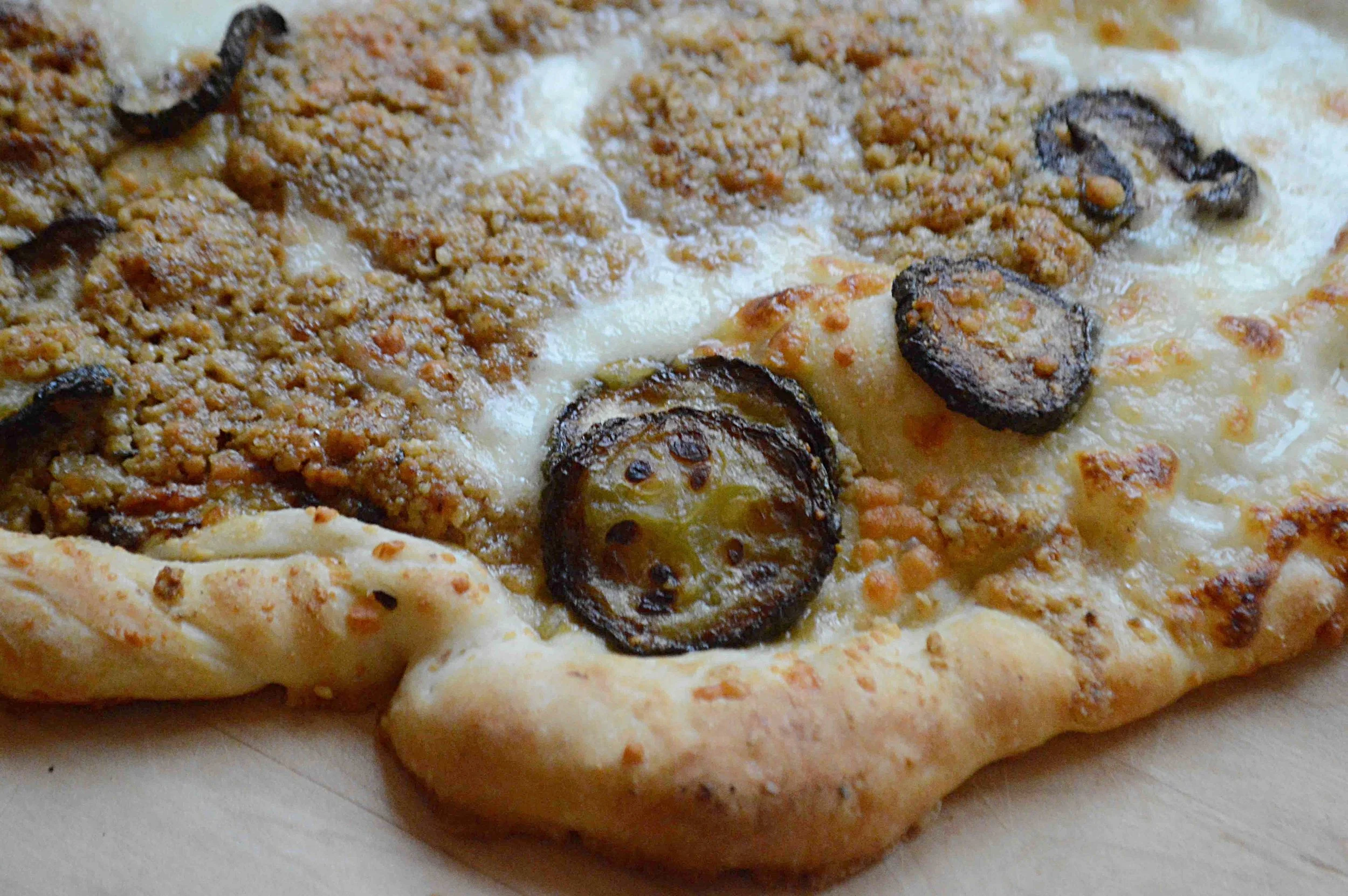 Zucchini and Garlic Walnut Crumble Pizza — Unwritten Recipes