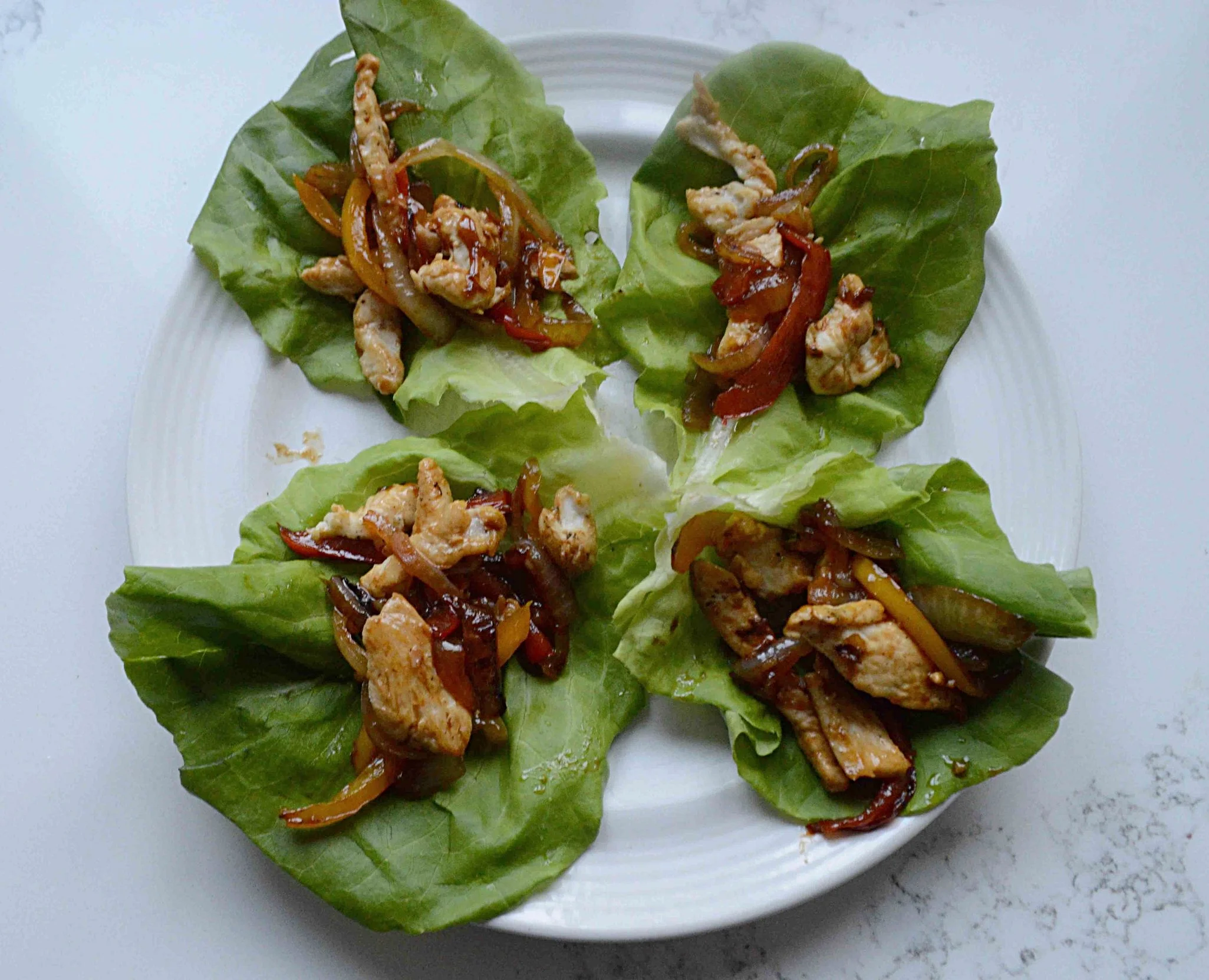 Chicken, Pepper and Onion Lettuce Wraps — Unwritten Recipes