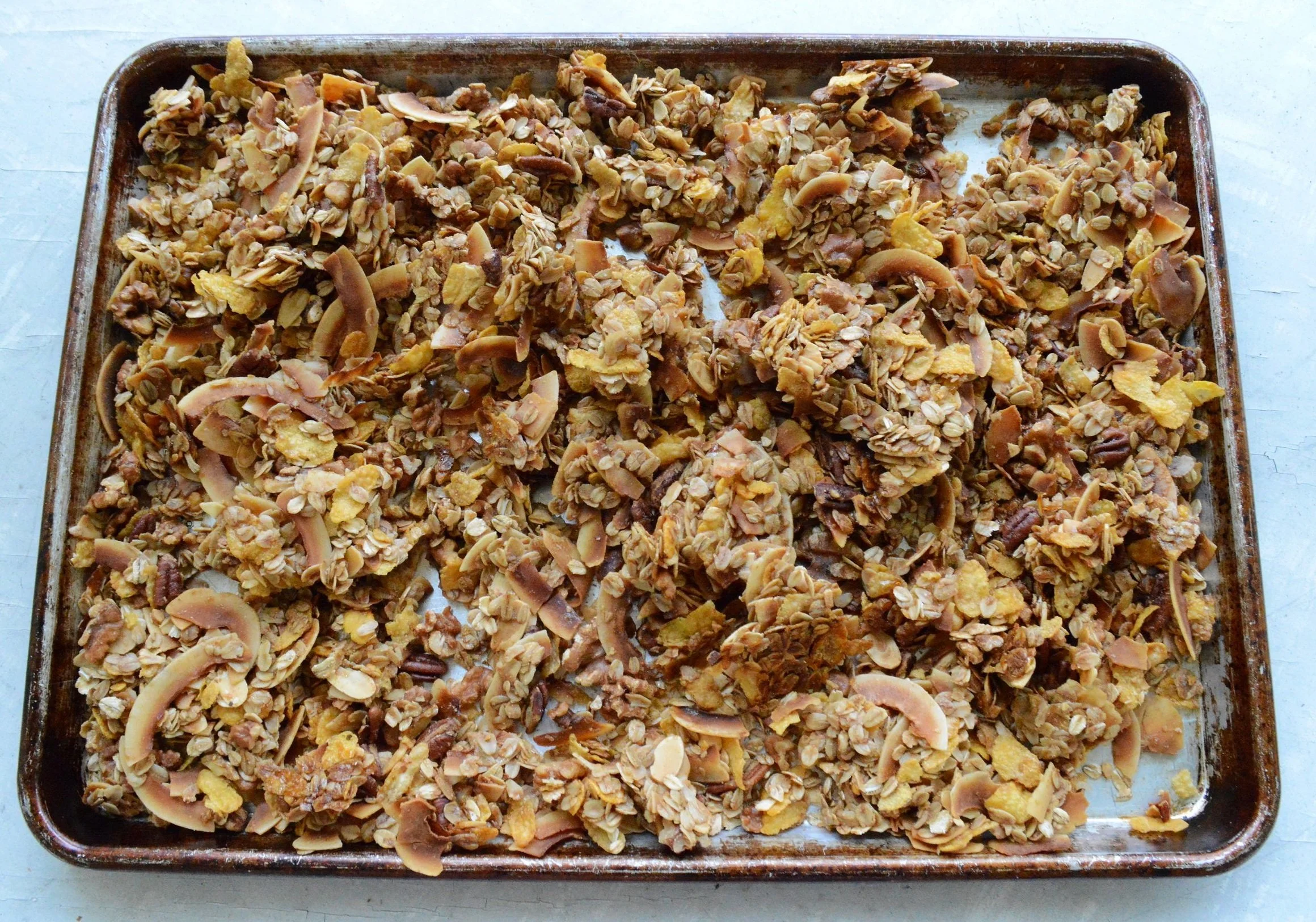 Coconut Maple-Nut Cornflake Granola — Unwritten Recipes