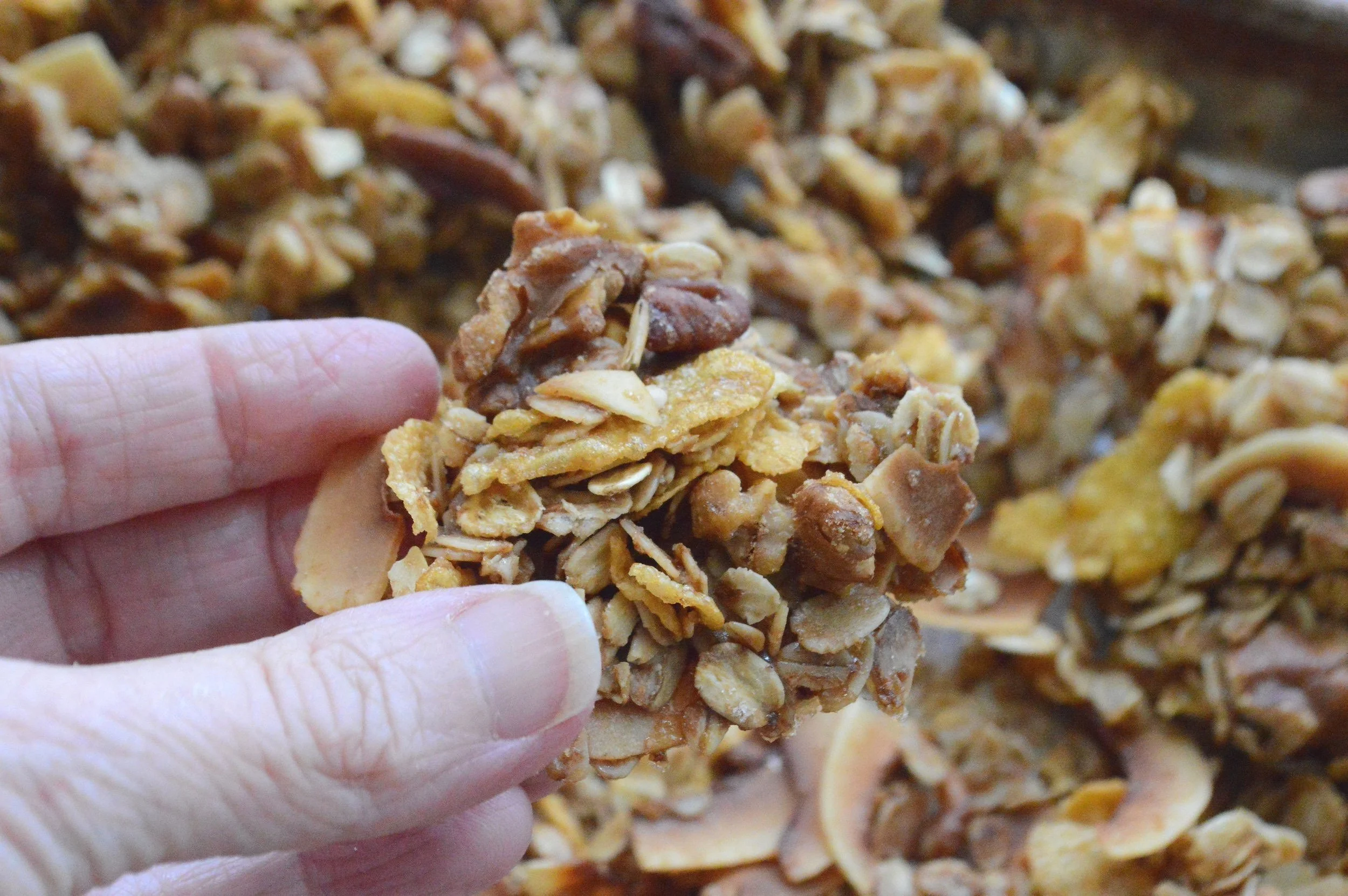 Coconut Maple-Nut Cornflake Granola — Unwritten Recipes
