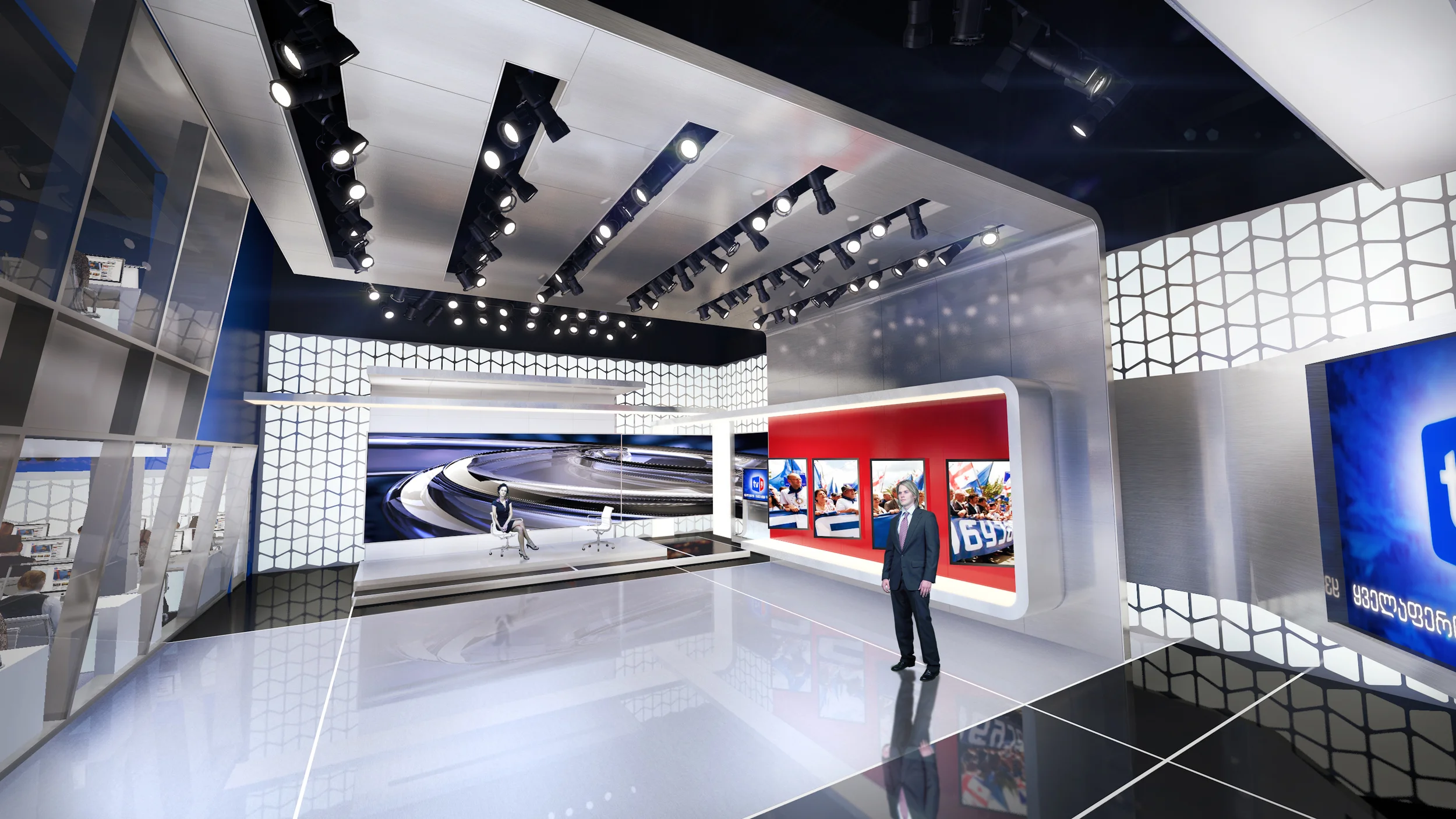 TV-9 Broadcast Newsroom Studio Design — PROVOST STUDIO