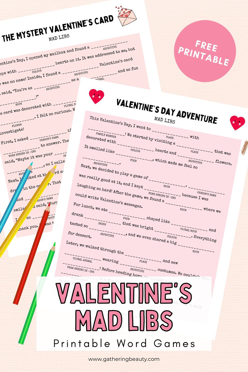 Free Printable Valentine's Day Mad Libs — Gathering Beauty