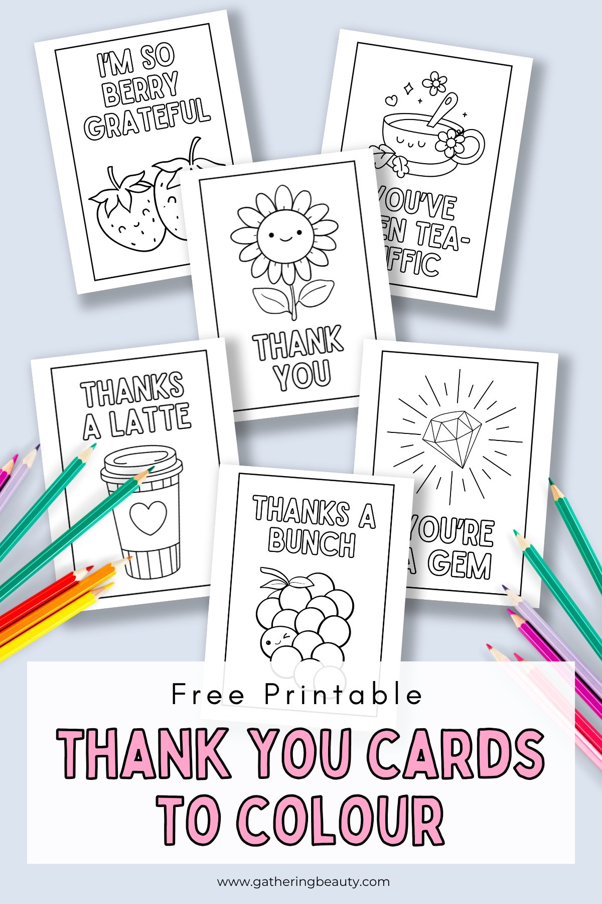 Free Printable Thank You Cards To Colour — Gathering Beauty