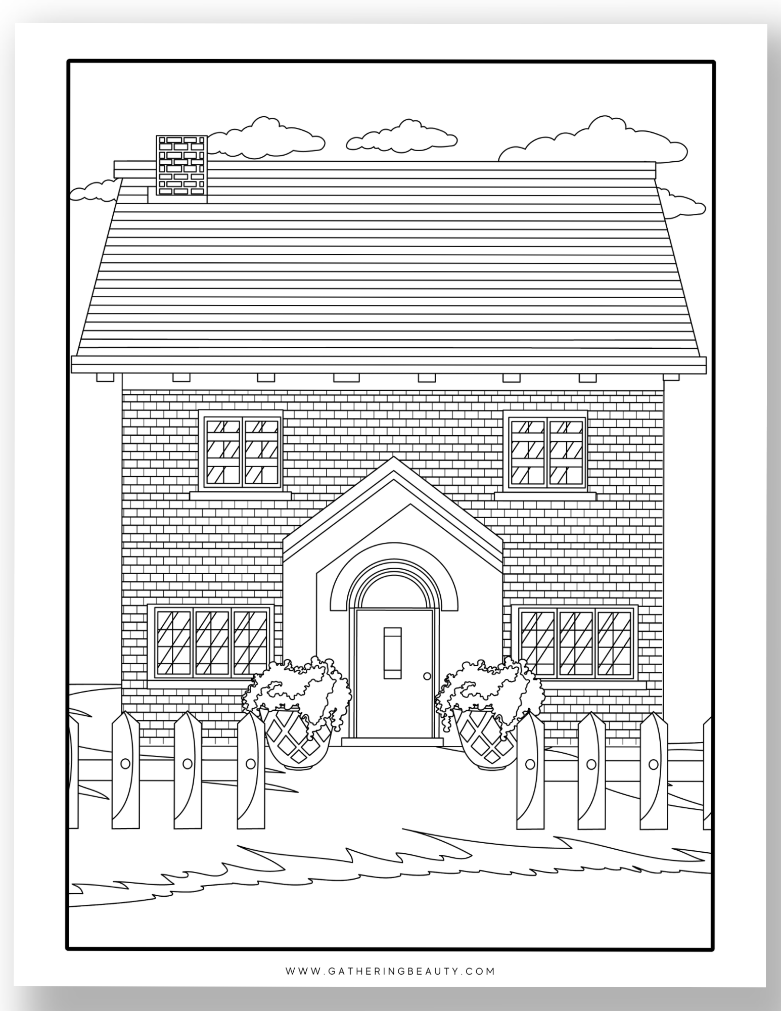 Free Printable House Colouring Pages — Gathering Beauty