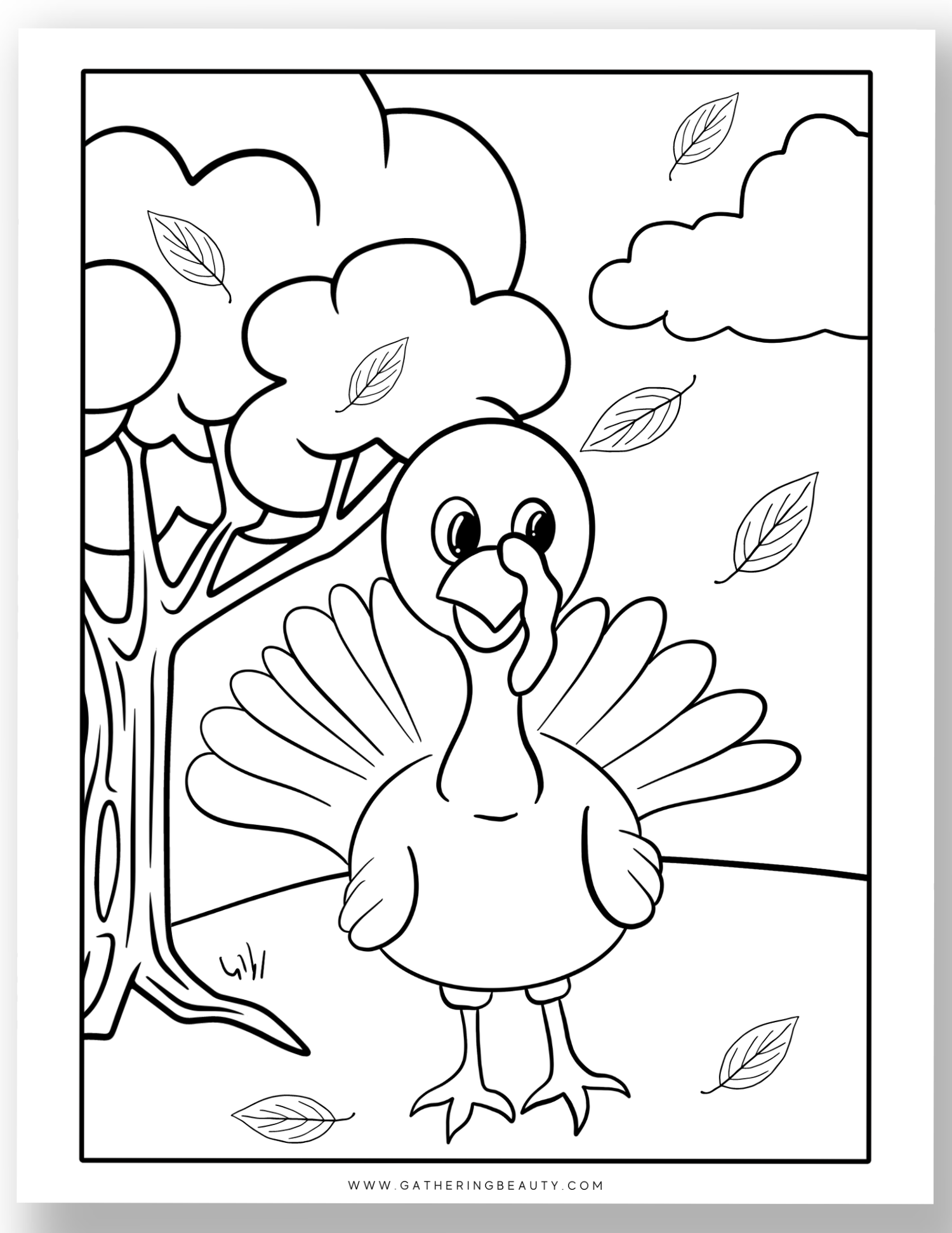 Free Printable Turkey Colouring Pages — Gathering Beauty