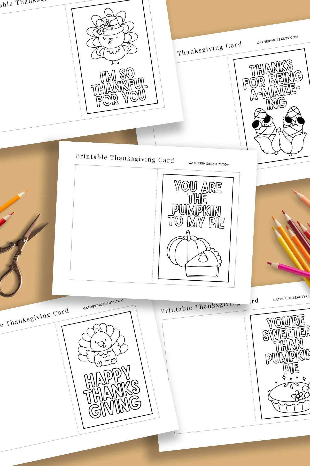 Free Printable Thanksgiving Thank You Cards — Gathering Beauty