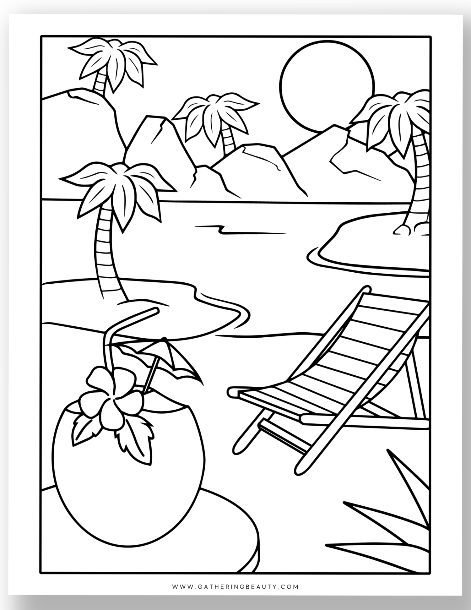 Free Printable Beach Colouring Pages For Summer — Gathering Beauty
