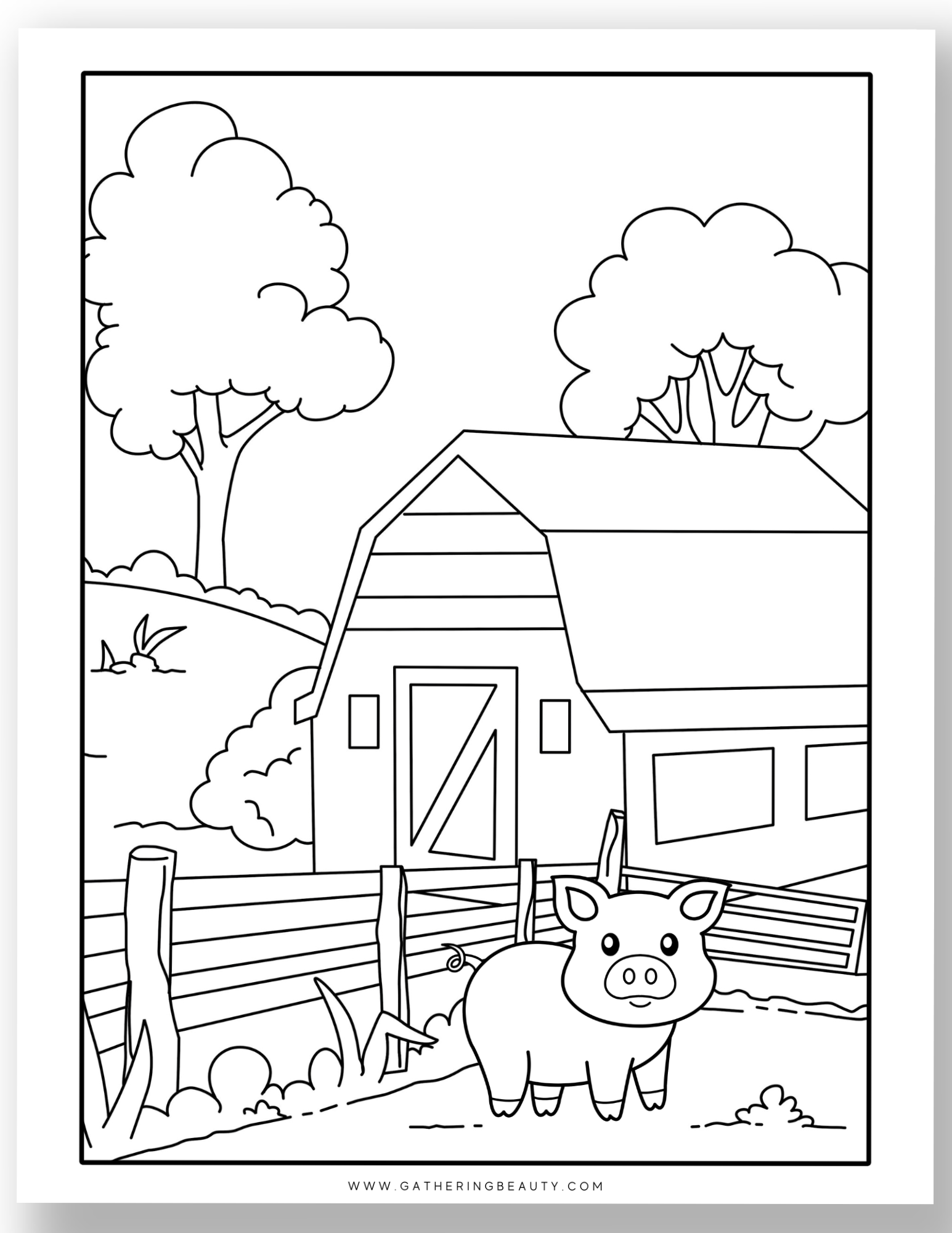Free Printable Farm Colouring Pages — Gathering Beauty